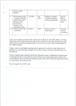 The EOCO cells letter by Kwabena Adu-Boahene detailing how funds were ...